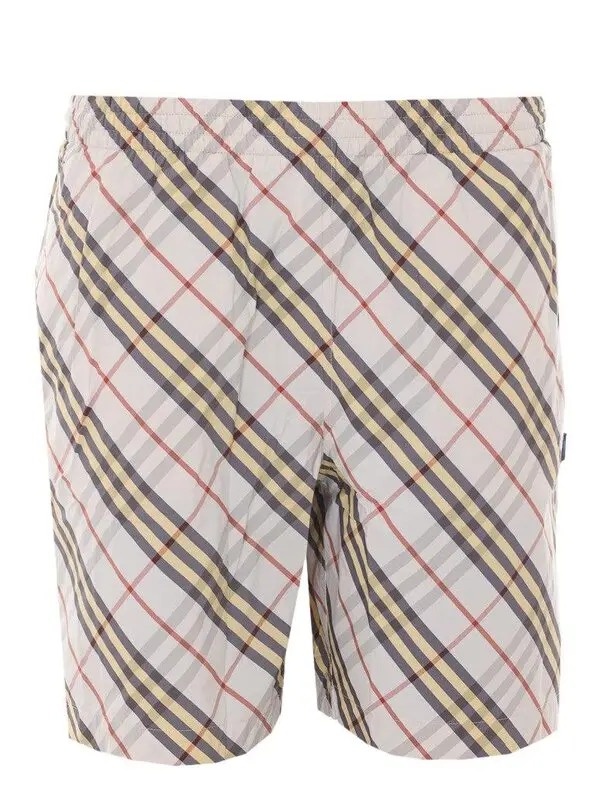Burberry Check Print Bermuda Shorts - Cream