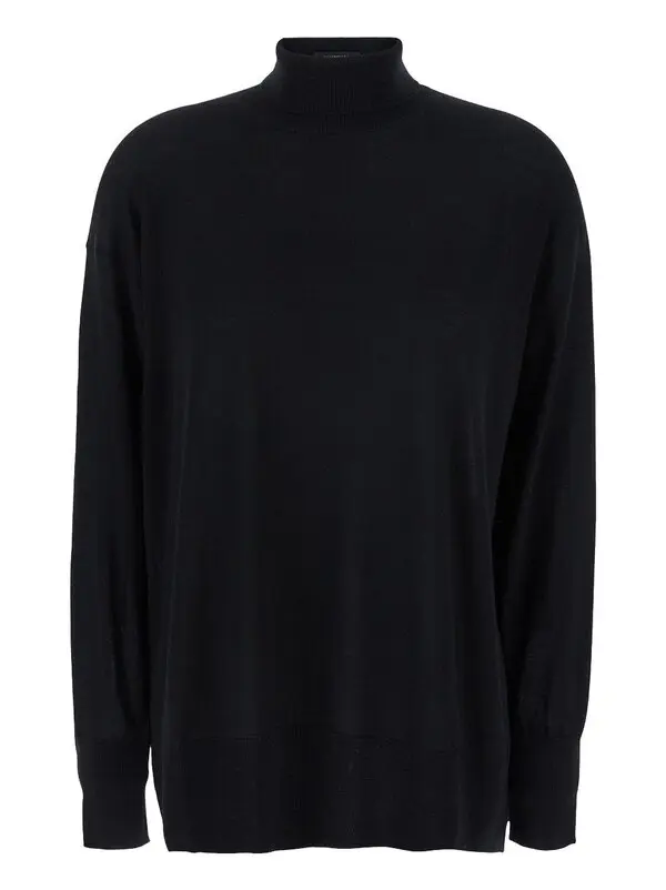 Max Mara Livia' Wool High Neck Sweater - Black