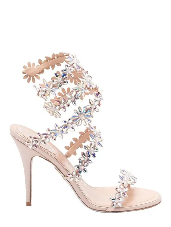 Rene Caovilla Embellished Floral Stiletto Sandals - Multicolor