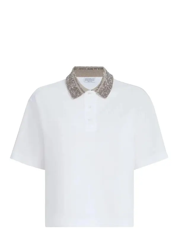 Brunello Cucinelli Polo Shirt With Embellished Collar - Multicolor