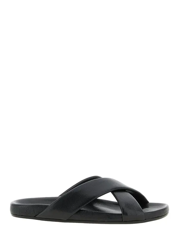 Saint Laurent Nichols Flat Sandals - Black
