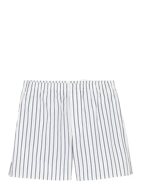 Ami Striped Cotton Bermuda Shorts - White