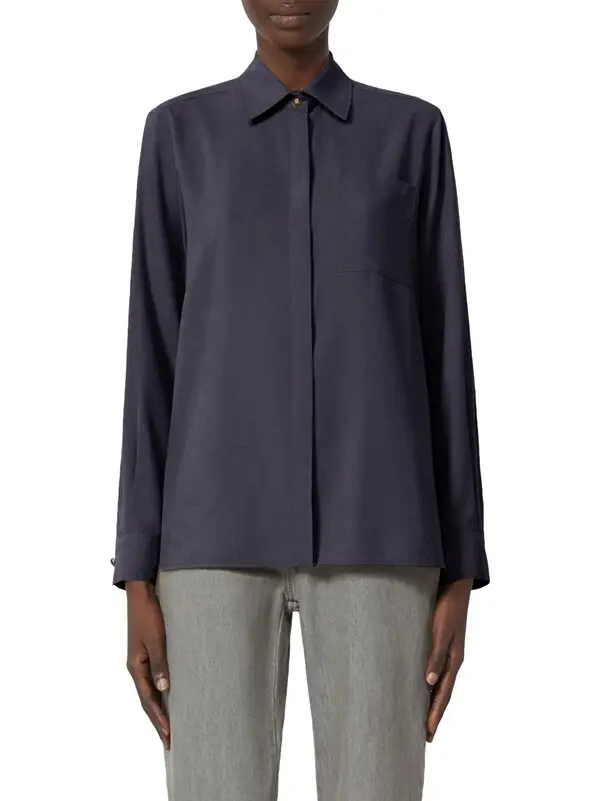Max Mara Long Sleeve Silk Shirt - Gray
