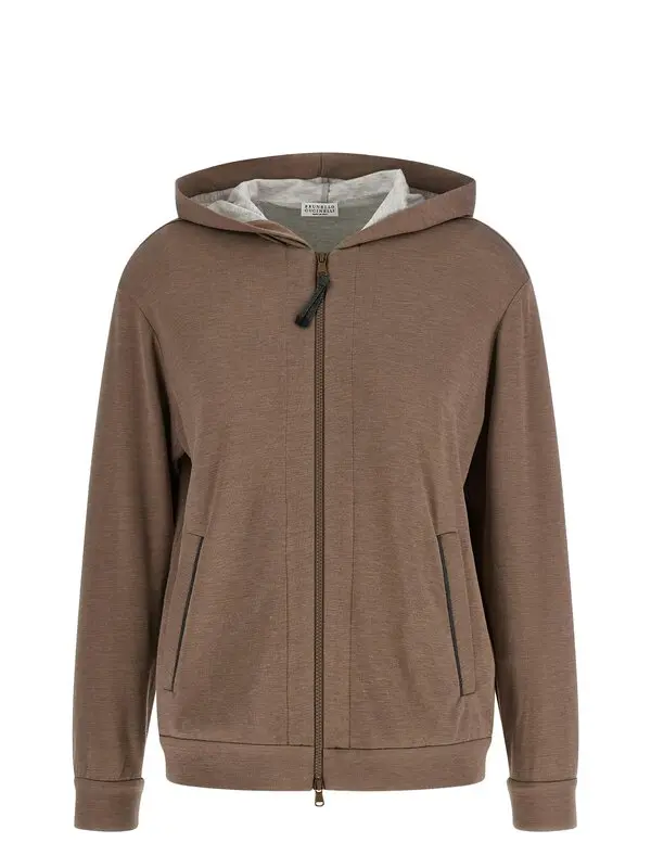 Brunello Cucinelli Monile Embroidered Pocket Hoodie - Brown