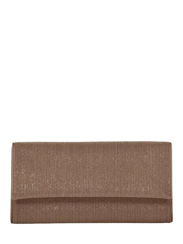 Brunello Cucinelli Clutch Bag With Monili Chain Detail - Pink