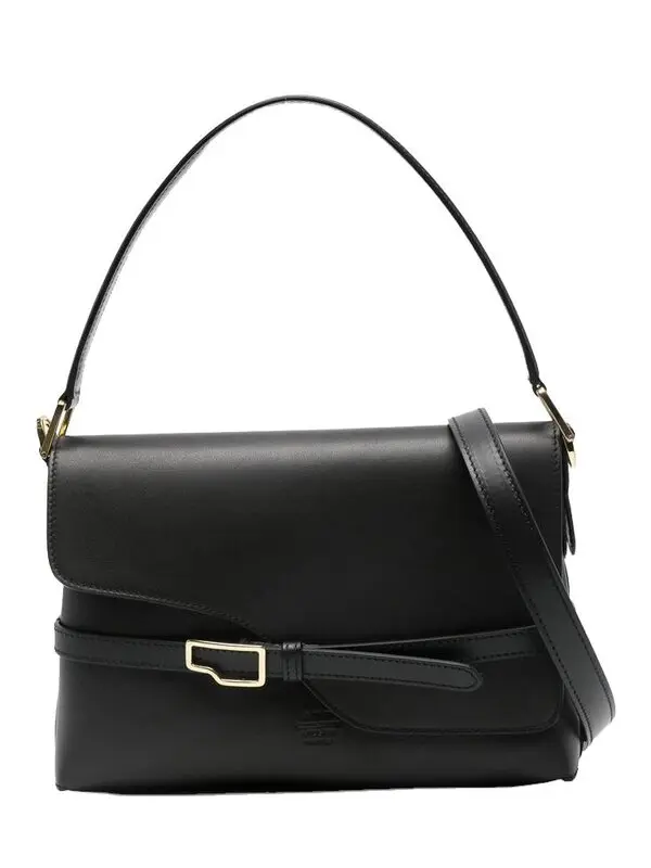 ATP ATELIER Leather Shoulder Bag With Gold-tone Buckle - Black