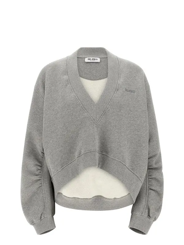 Attico Logo Embroidery V-neck Sweatshirt - Gray
