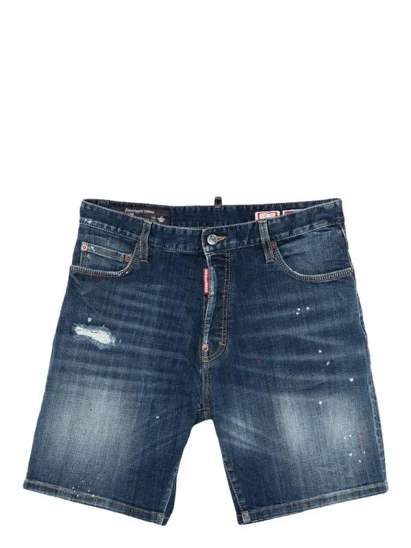 Dsquared2 Distressed Effect Denim Shorts - Blue