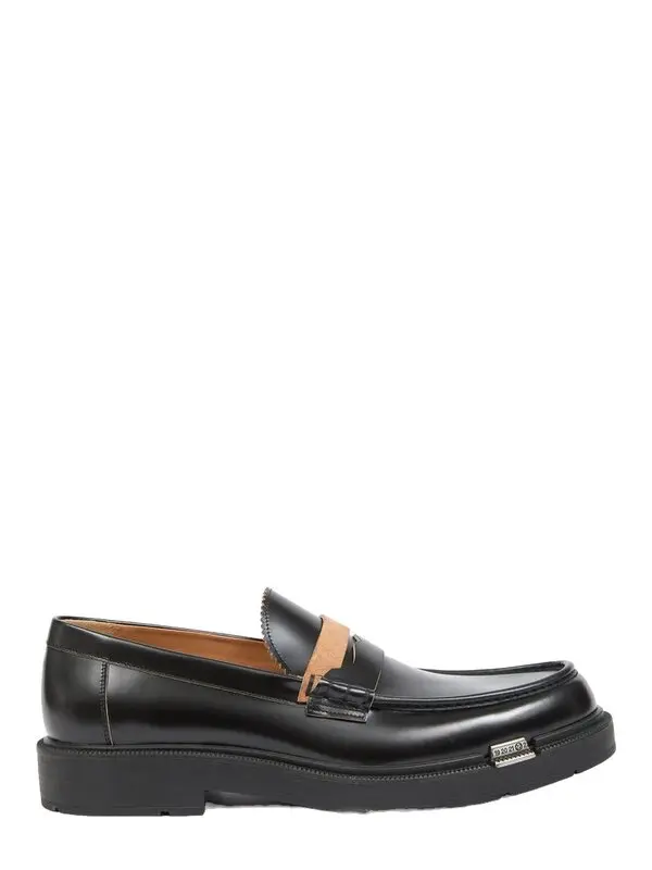 MAISON MARGIELA Leather Penny Strap Loafers - Black