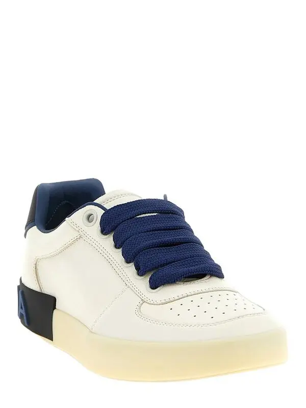 Dolce & Gabbana Openwork Toe Lace-up Low-top Sneakers - Cream