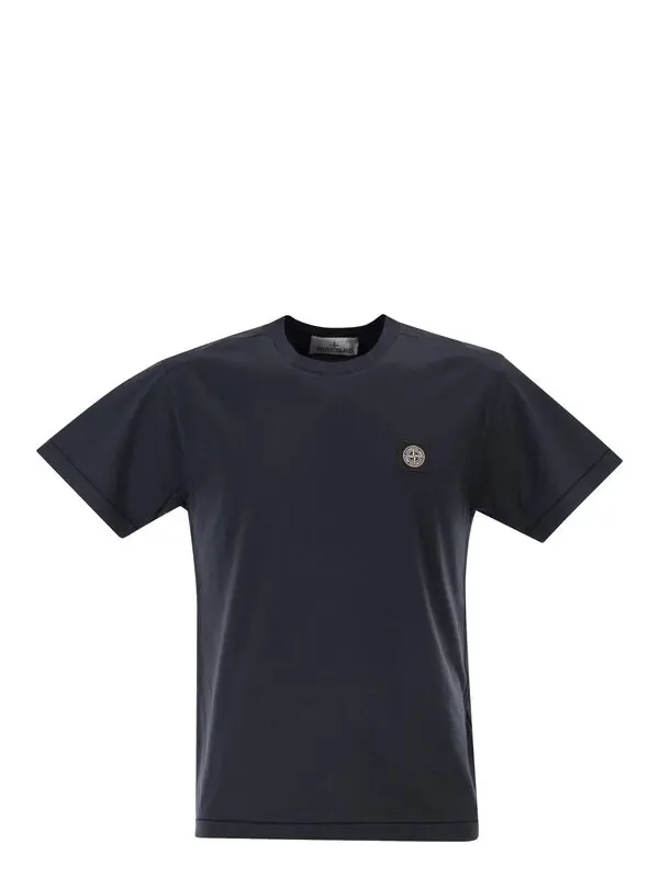 Stone Island Slim Fit T-shirt With Compass Patch - Blue