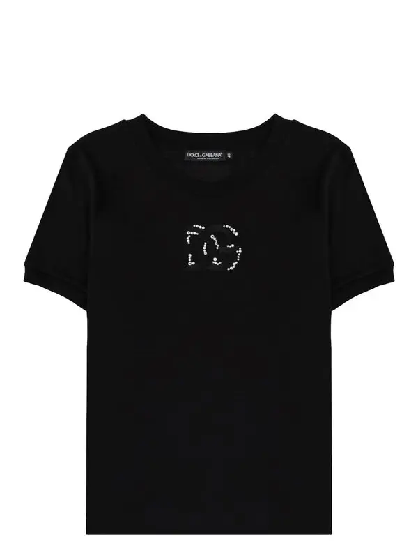 Dolce & Gabbana Embellished Logo T-shirt - Black