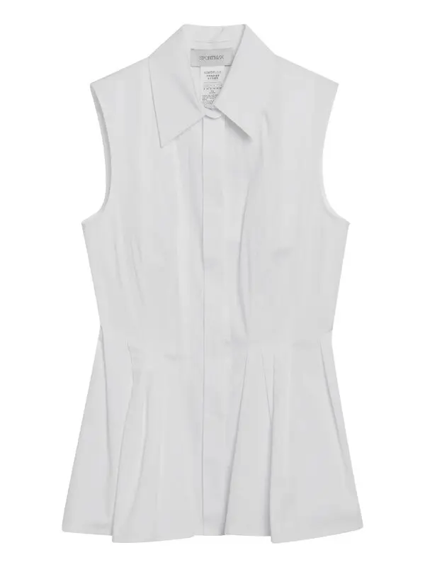 Sportmax Sleeveless Cotton Canvas Shirt - White