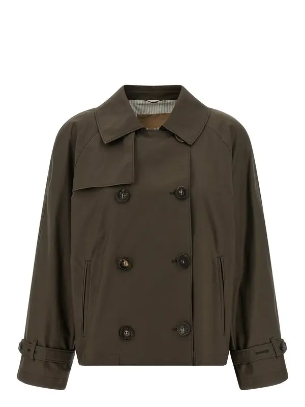 Max Mara Mtc Tesoro Short Trench Coat - Green