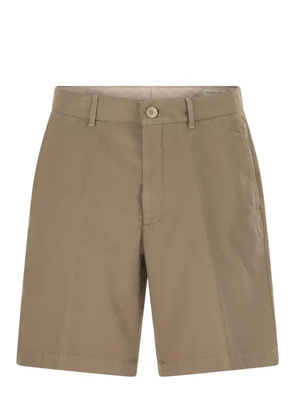 Brunello Cucinelli Cotton Gabardine Bermuda Shorts - Cream