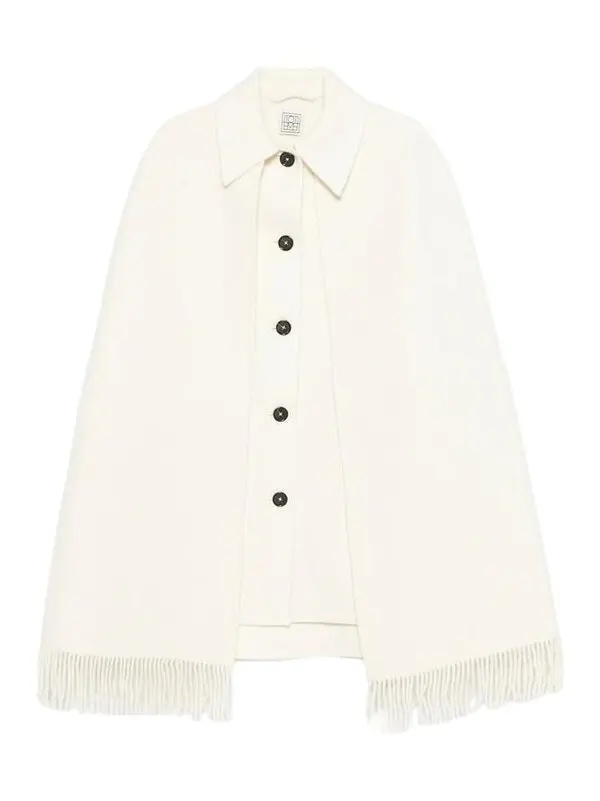 TOTEME Cape With Fringe Detail - Cream