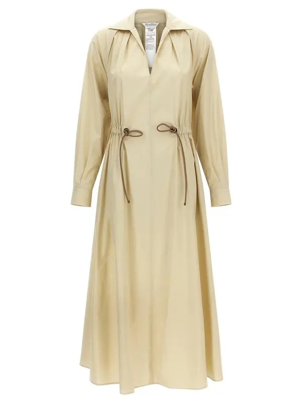 Max Mara Long Cotton Poplin Chemisier Dress - Cream