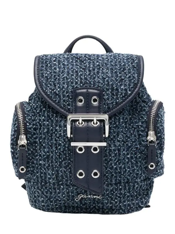 GANNI Buckled Backpack - Blue