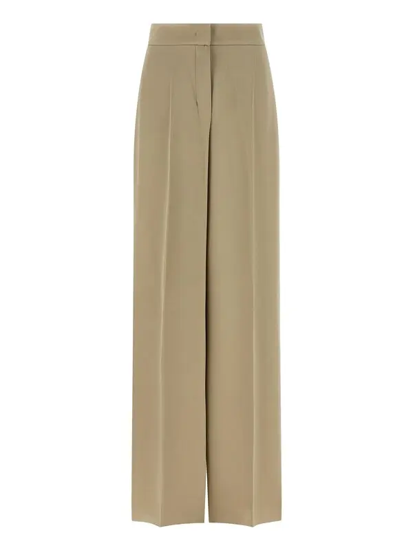 Max Mara Mxepalanca" Wide Leg Silk Trousers - Cream