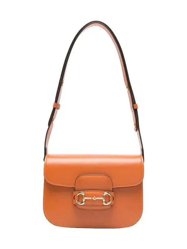 Gucci Shoulder Bag With Horsebit Detail - Orange