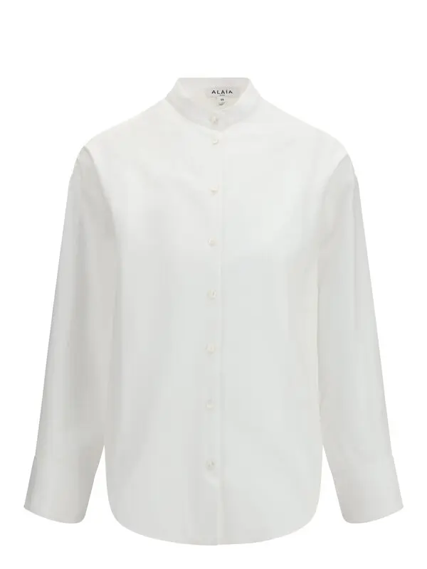 Alaïa Layered Shirt With High Neckline And Button Closure - White