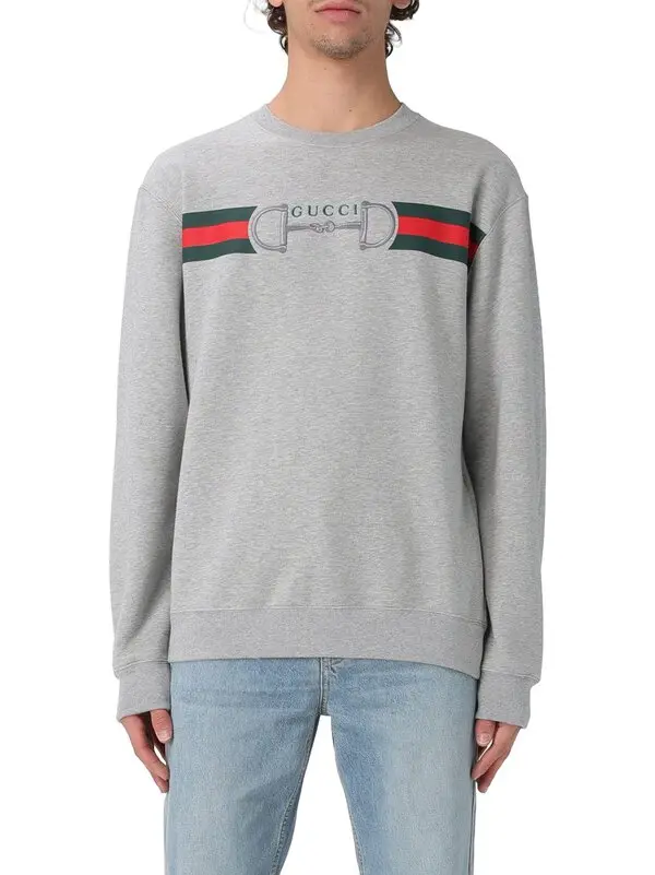 Gucci Sweatshirt With Embossed Logo - Gray
