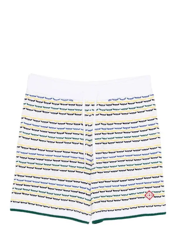 Casablanca Bermuda Shorts With Graphic Pattern - White