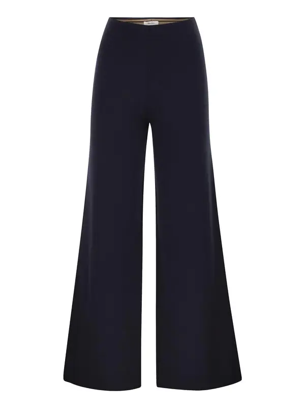 Max Mara Viscose Crêpe Knit Trousers - Blue