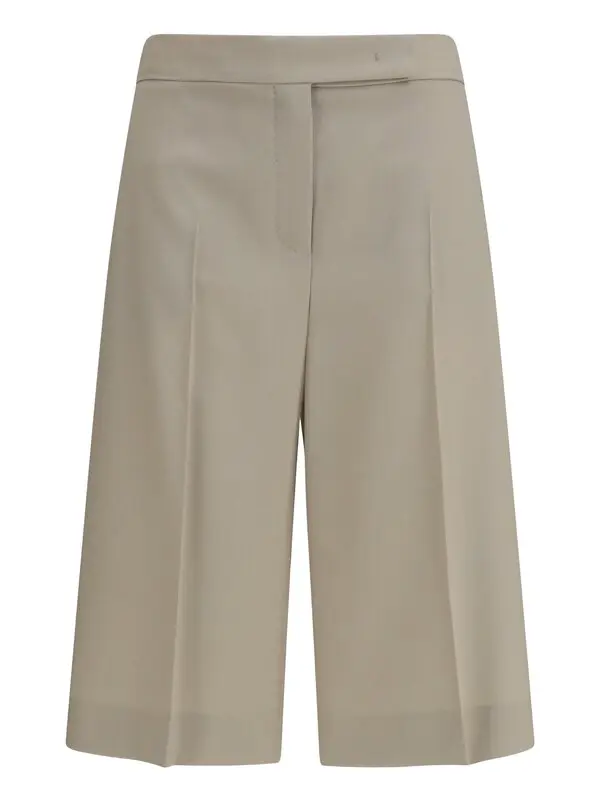 Max Mara Umile Tailored Virgin Wool Blend Bermuda Shorts - Cream