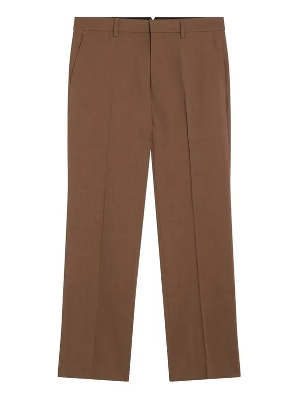 AMI Paris Hazelnut Virgin Wool Trousers - Brown