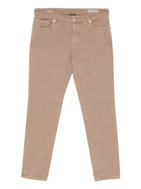 Brunello Cucinelli Light Brown Cotton Blend Regular Fit Jeans - Cream