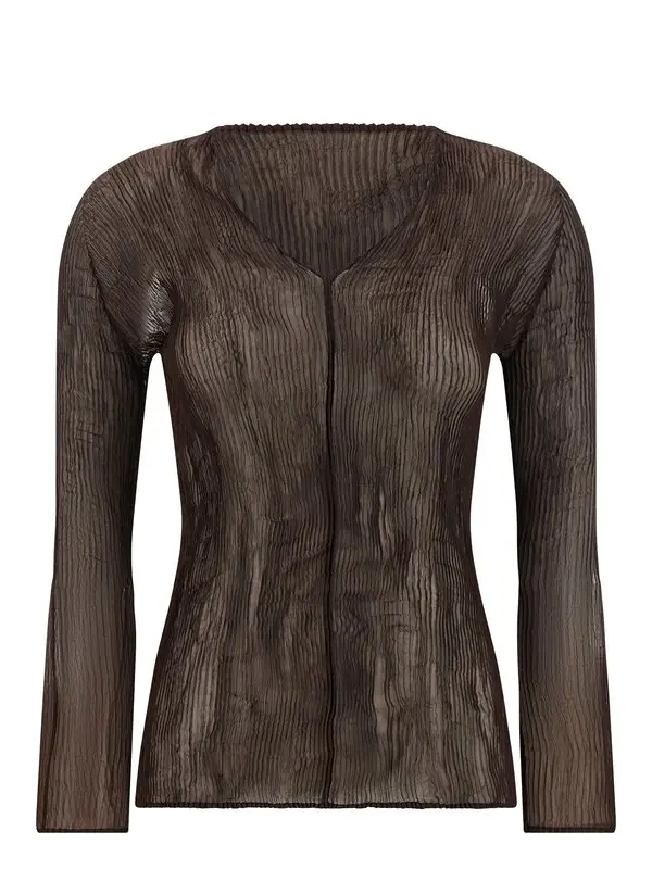 Issey Miyake Chiffon Twist 1 Top - Brown