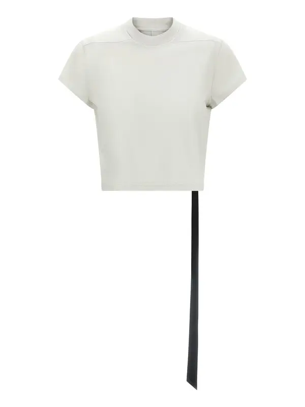 Rick Owens Cropped Jersey T-shirt With Tie Detail - Gray
