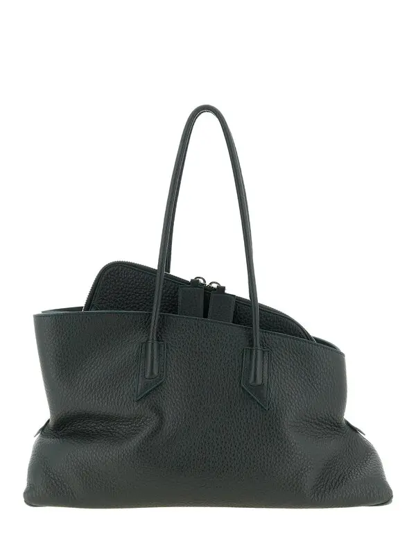 Attico La Passeggiata Medium Grain-effect Leather Shoulder Bag - Green