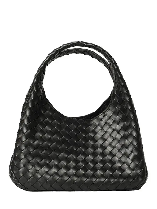 Bottega Veneta Woven Leather Shoulder Bag - Black