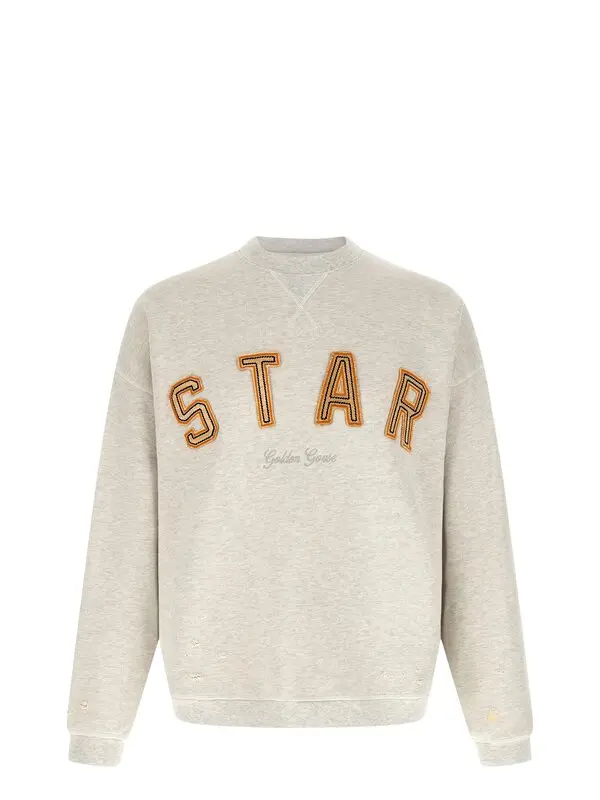 GOLDEN GOOSE Patch Logo Crewneck Sweatshirt - Gray