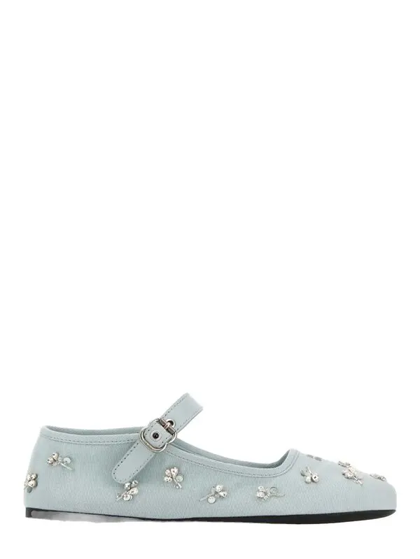 Miu Miu Ballet Flats With Embellishments - Blue