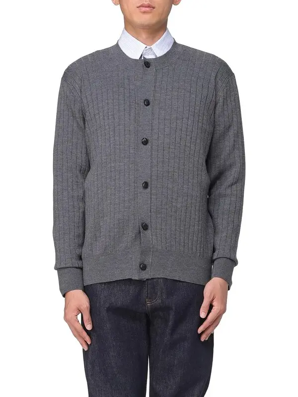 Bottega Veneta Ribbed Knit Cardigan - Gray