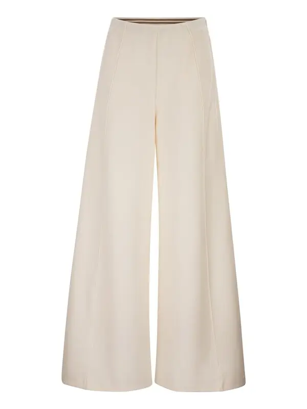 Max Mara Scuba Jersey Wide-leg Trousers - Cream