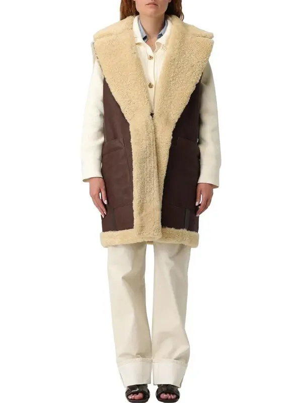 Bottega Veneta Shearling Fur Vest - Brown