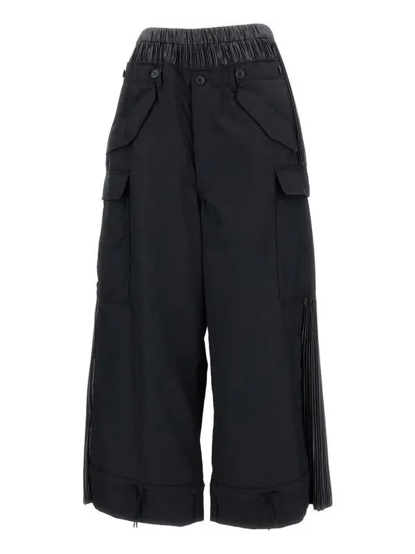 Junya Watanabe Baggy Cargo Trousers With Pleated Inserts - Multicolor