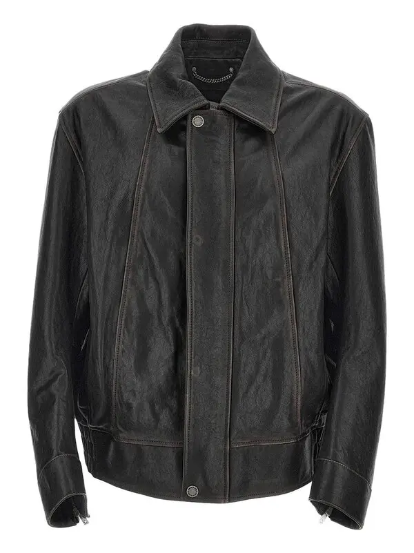GOLDEN GOOSE Nappa Leather Bomber Jacket - Multicolor