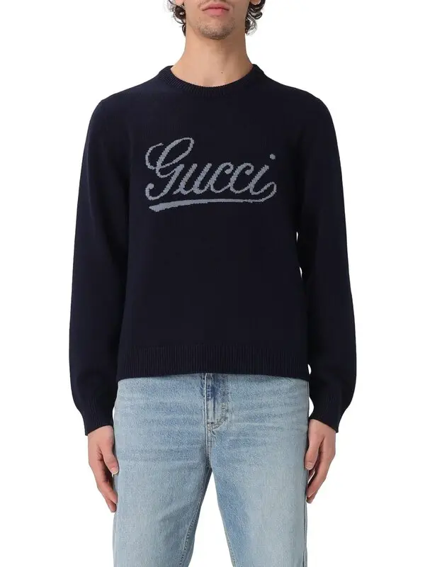Gucci Wool Sweater With Script Logo - Multicolor