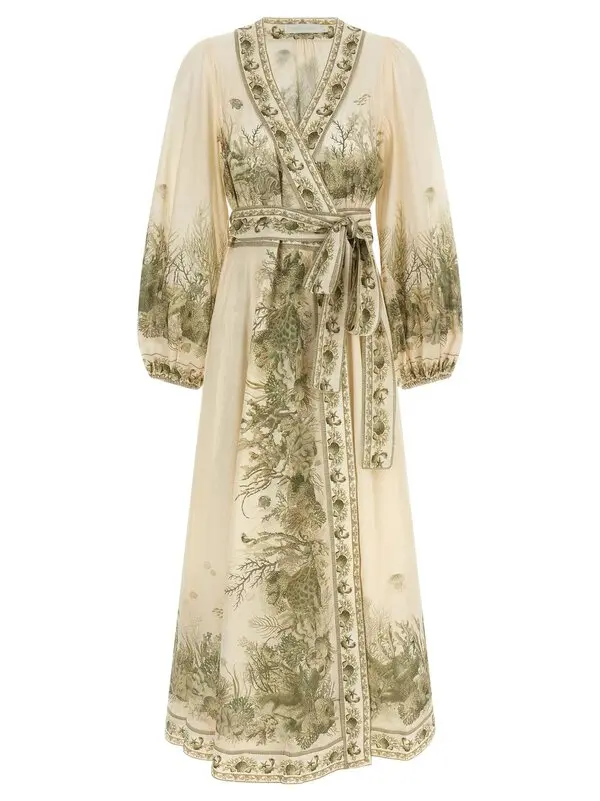 Zimmermann Wanderlust Wrap Midi Dress - Green