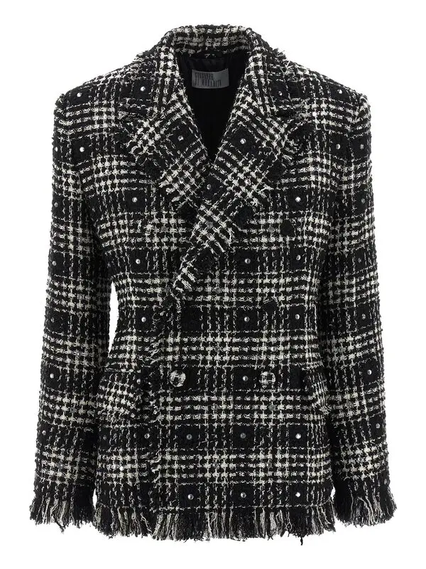 Giuseppe Di Morabito Double-breasted Tweed And Rhinestone Blazer - Multicolor