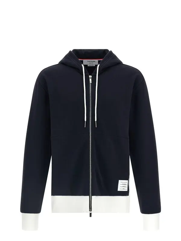 Thom Browne 4 Bar Zip Up Hoodie - Blue