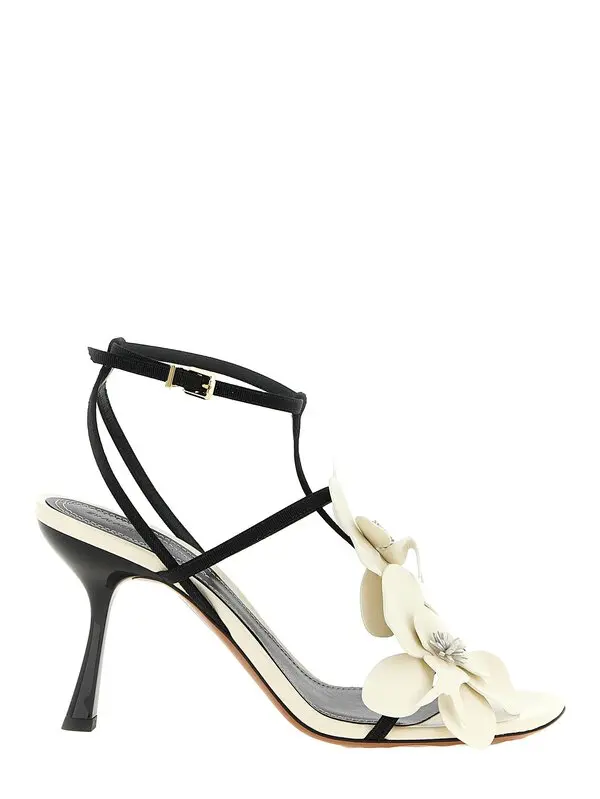 Zimmermann Orchid Leather & Grosgrain Heeled Sandals - Multicolor