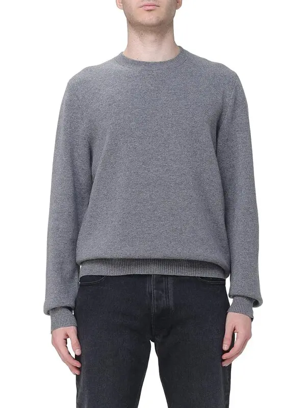 Gucci Ribbed Wool Blend Crew Neck Pullover - Gray
