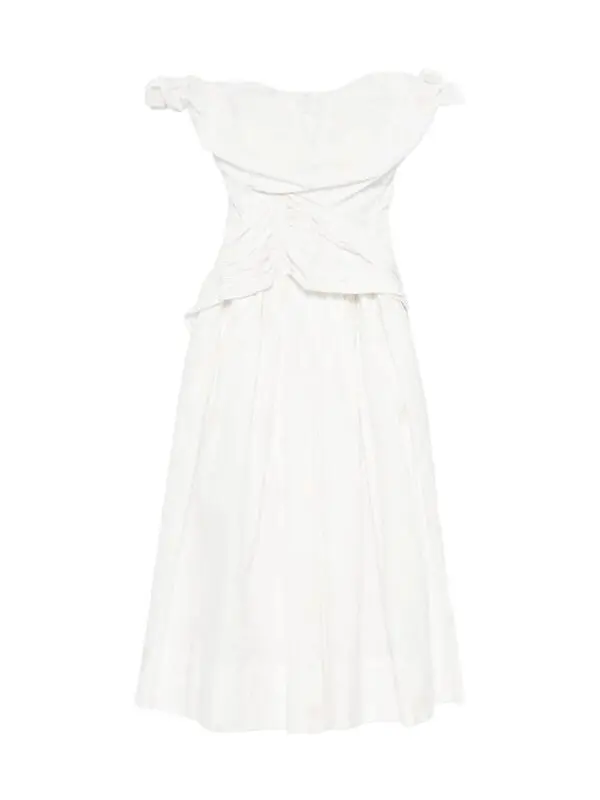 VIVIENNE WESTWOOD Floral Print Off-shoulder Day Dress - White