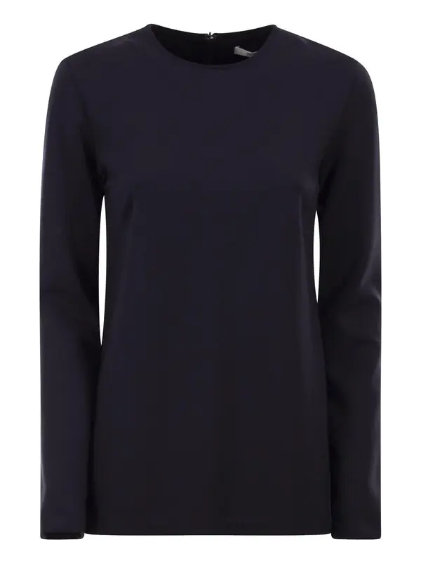 Max Mara Slim Fit Crew Neck Long Sleeve Top - Multicolor